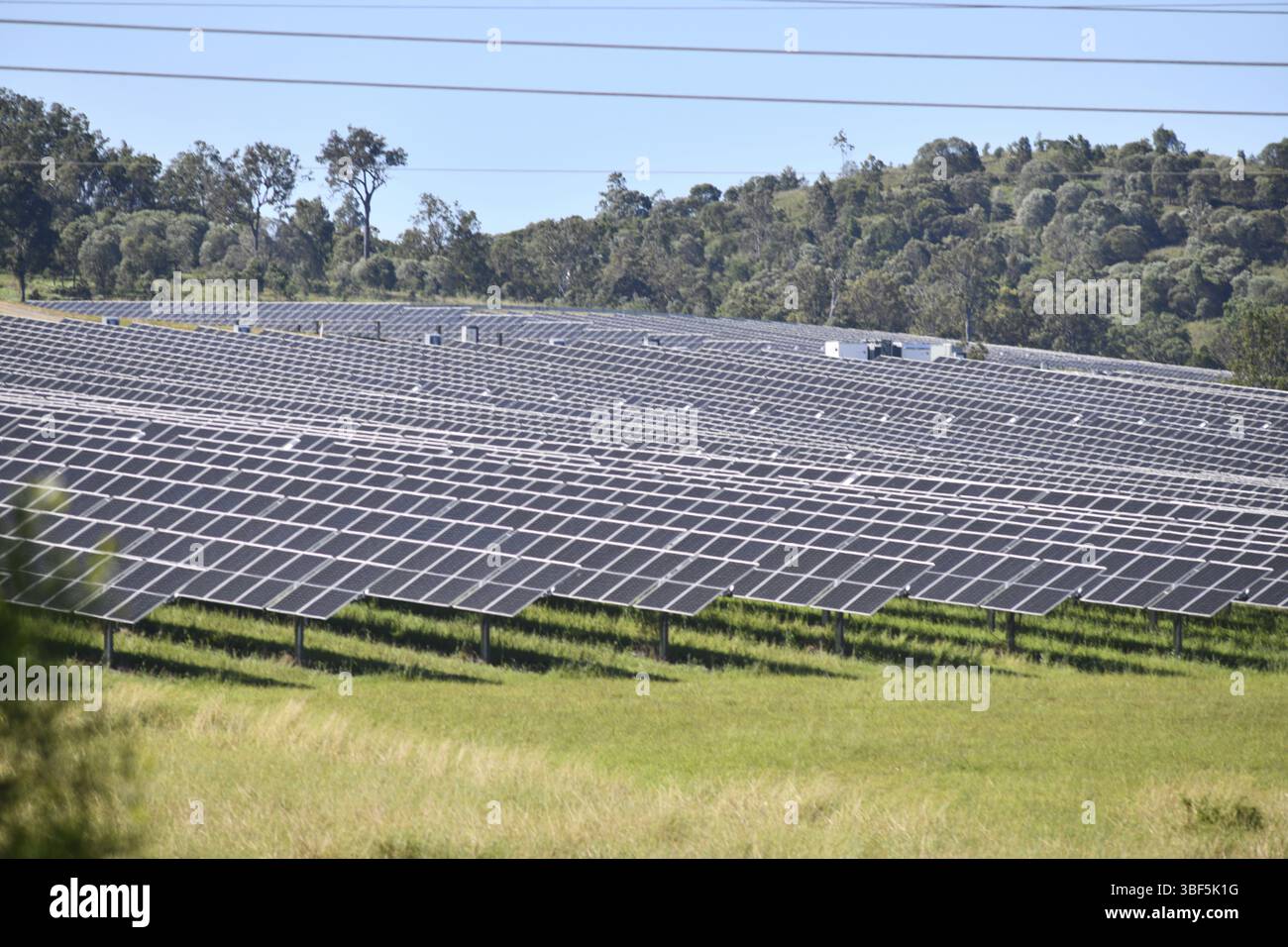 Solar farm panels and infrastructure at Lower Wonga in the South Burnett district of Queensland ...