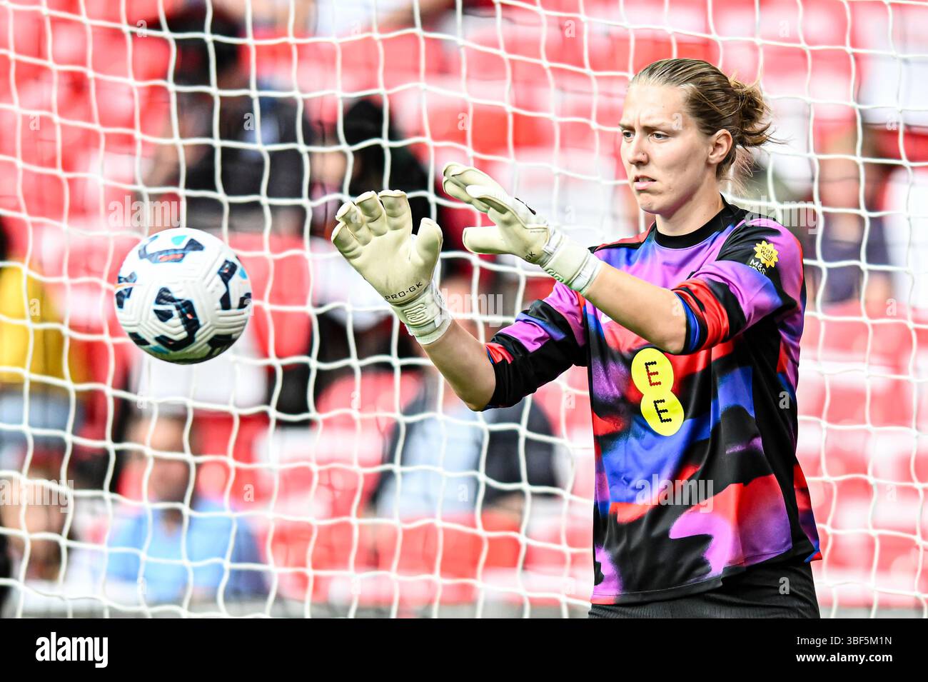 Goalkeeper Anna Moorhouse (21 England) warms up during the UEFA Women's ...