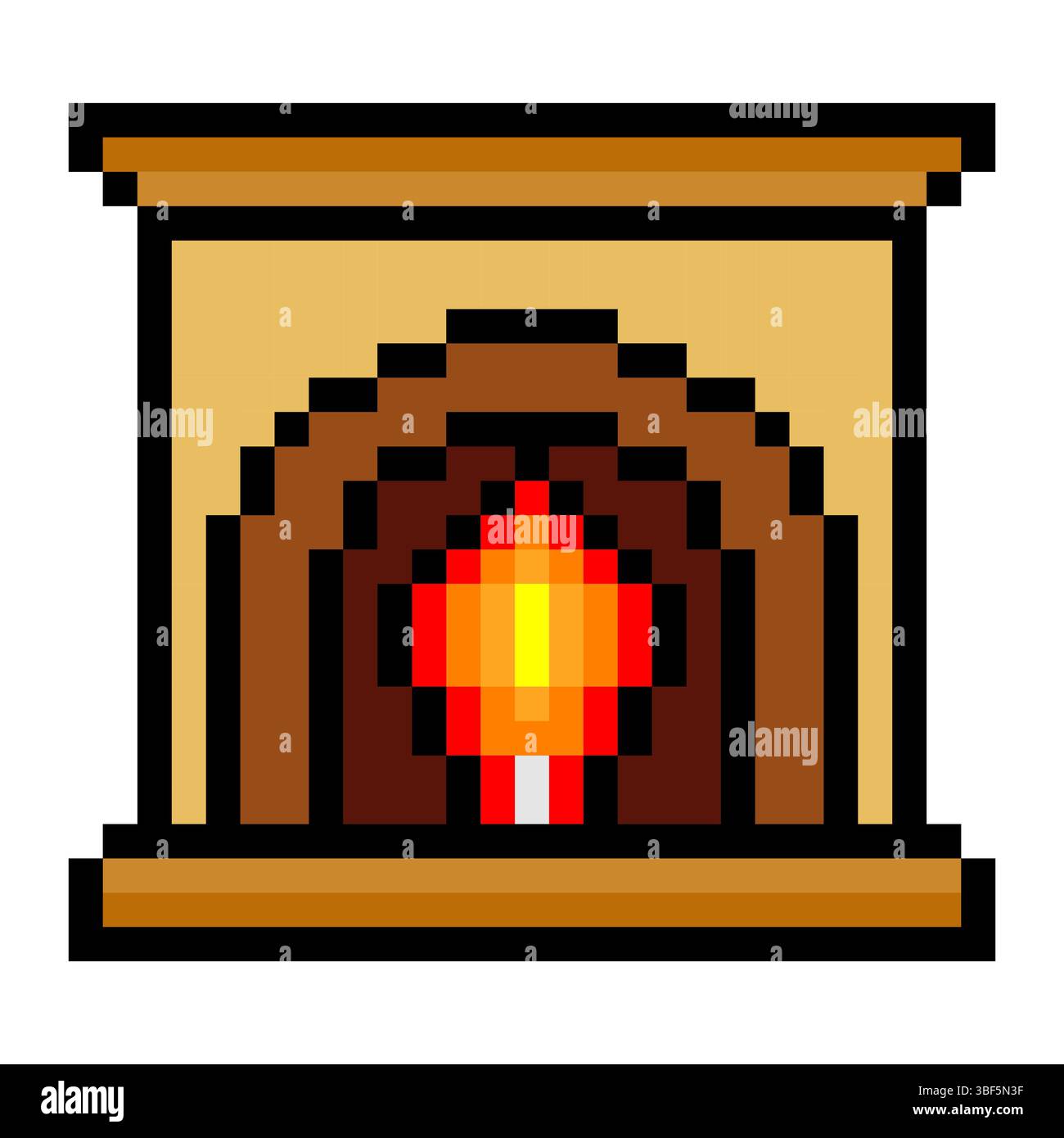 Fireplace in pixel art style Stock Vector Image & Art - Alamy