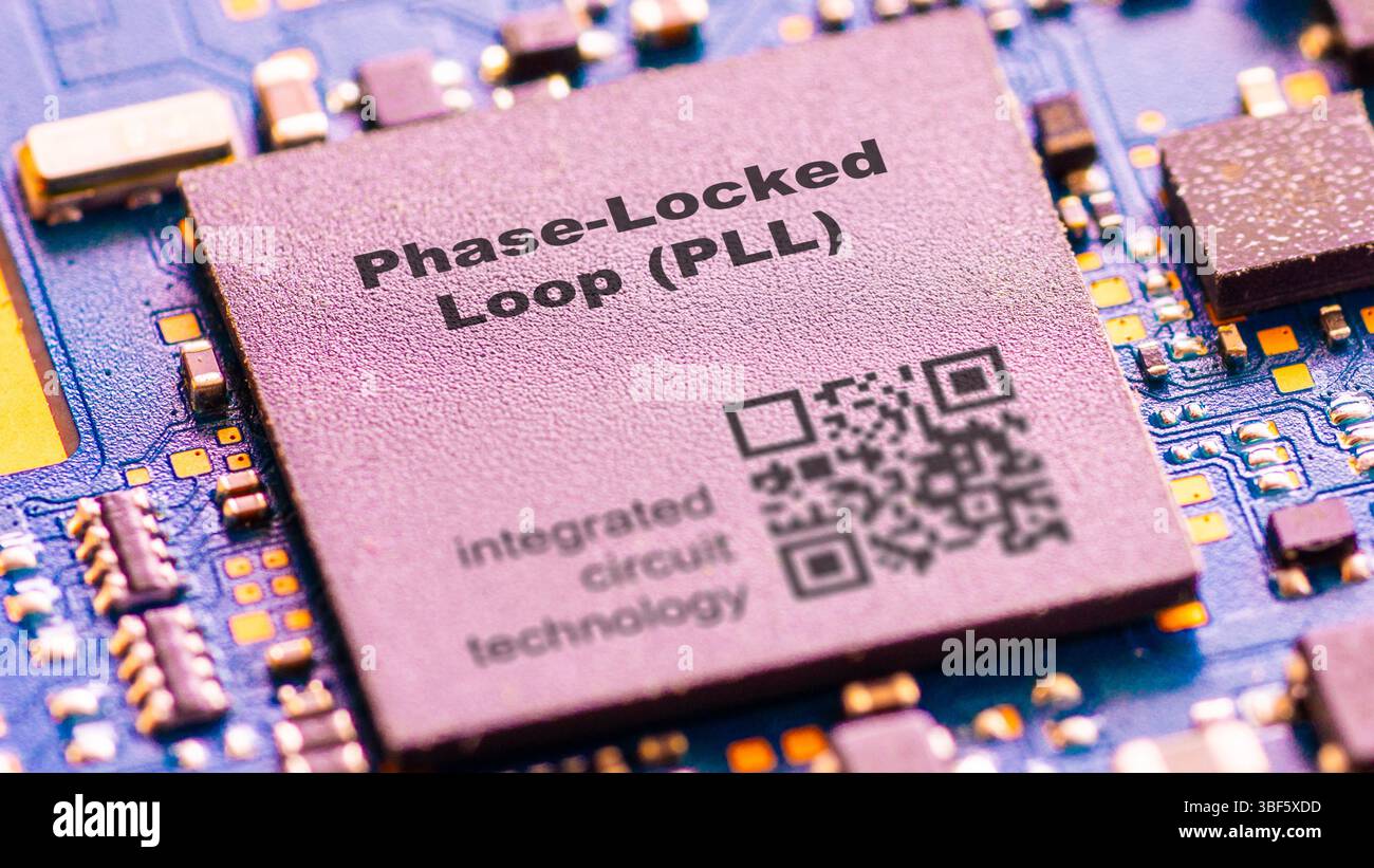 Phase-locked loop (PLL). Microchip for generating stable clock signals ...