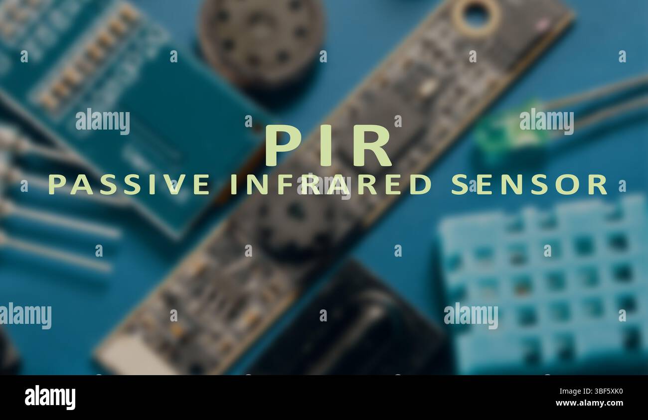 Passive infrared sensor (PIR). Detects motion by measuring infrared ...