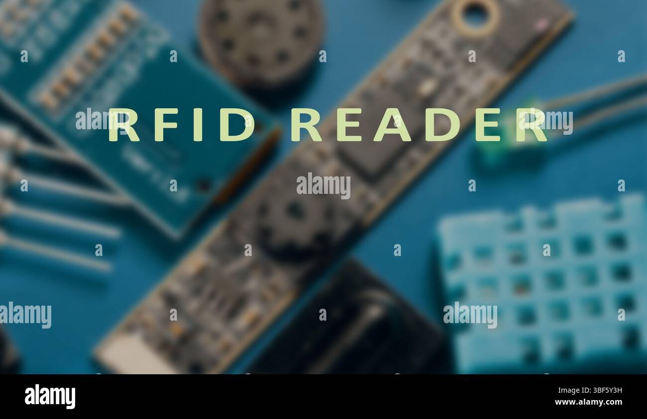 RFID reader. Reads and communicates with RFID tags for object ...