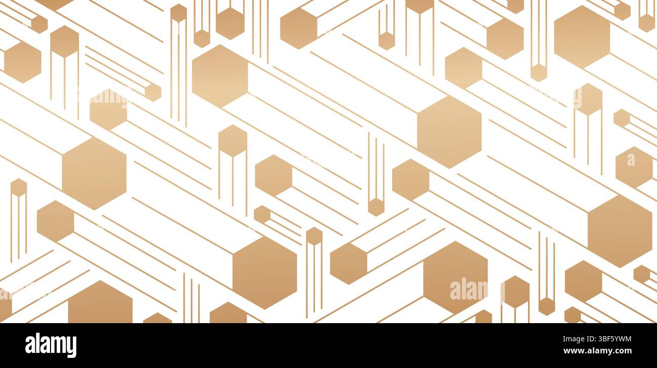 Polygonal geometric shape gold pattern on isolated white backgrounds ...