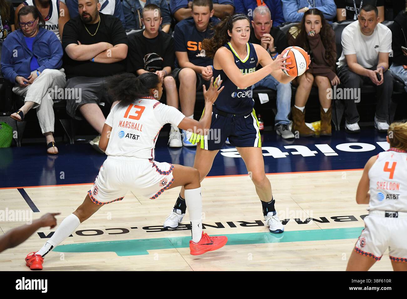 May 27, 2025: Dallas Wings forward Maddy Siegrist (20) handles the ball ...
