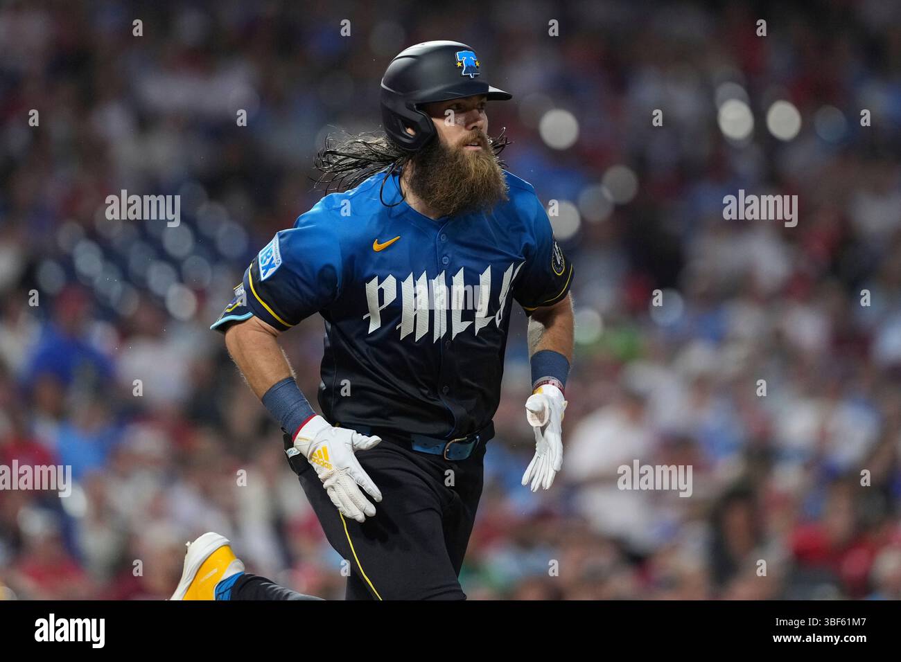 Philadelphia Phillies' Brandon Marsh plays during a baseball game ...