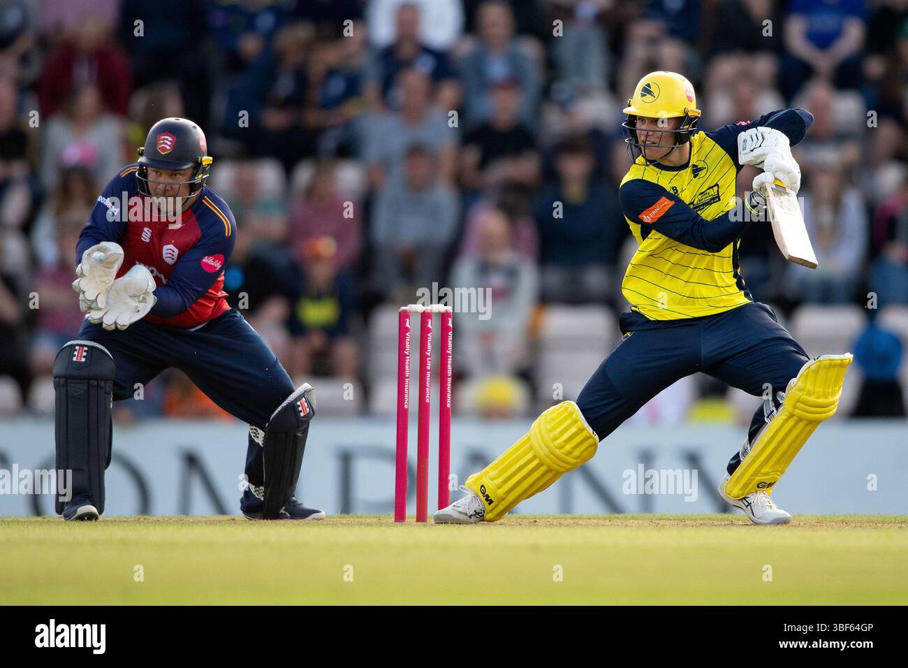Southampton, UK, 30 May 2025. Toby Albert of Hampshire Hawks batting ...