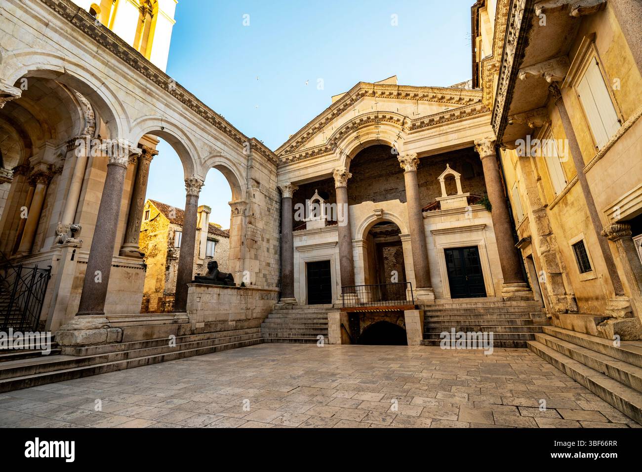 Ancient Roman Peristyle at Diocletian's Palace in Split, Croatia Stock ...