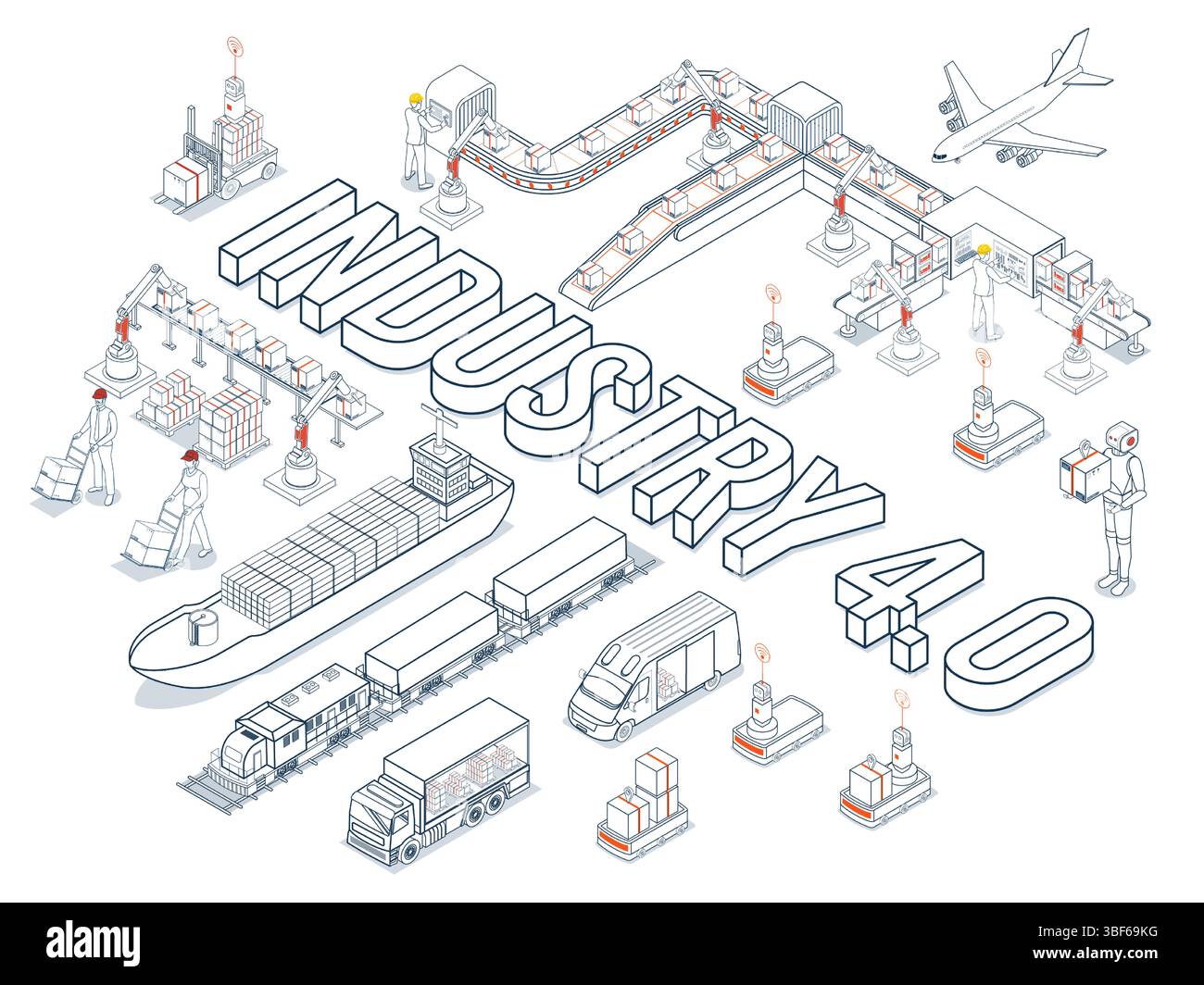 Smart Industry 4.0 with Factory automation, Autonomous robot industrial ...