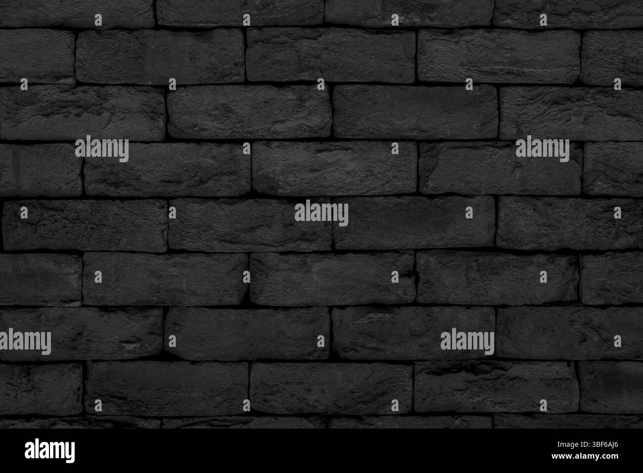 Abstract black background. Black bricks texture. Dark rough wall ...