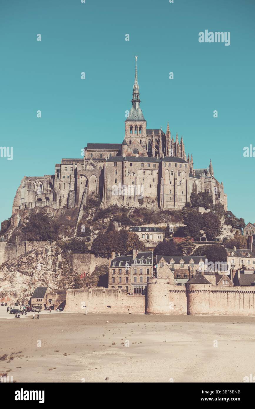 Mont Saint Michel monastery abbey on the island in Normandy, Northern ...