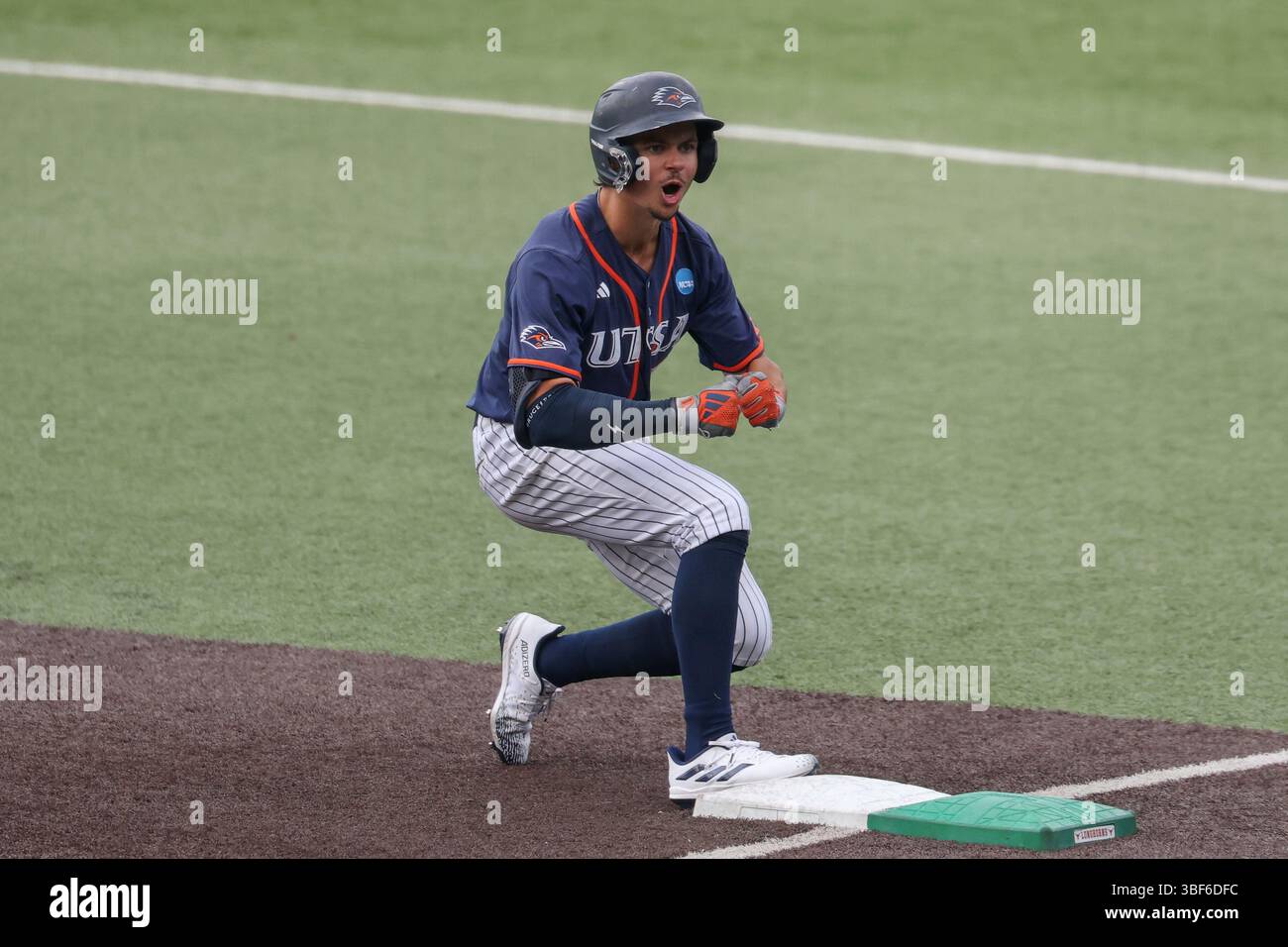 AUSTIN, TX - MAY 30: UTSA infielder Norris McClure (15) screams and ...