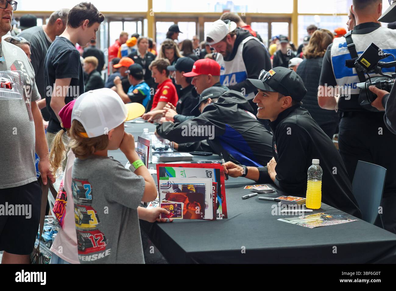May 30th, 2025: Chip Ganassi Racing driver Alex Palou (10) signs ...