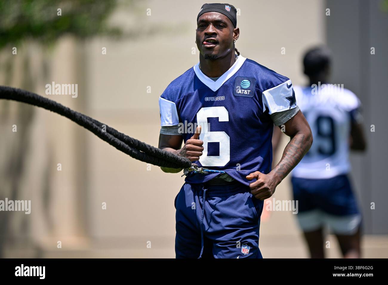 Dallas Cowboys safety Donovan Wilson works on the sidelines during NFL ...