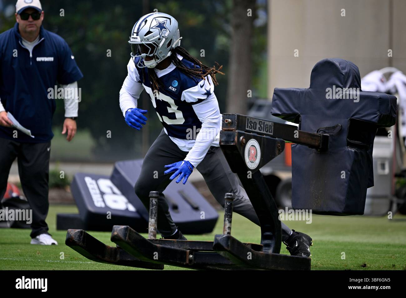 Dallas Cowboys linebacker Buddy Johnson participates in drills as ...