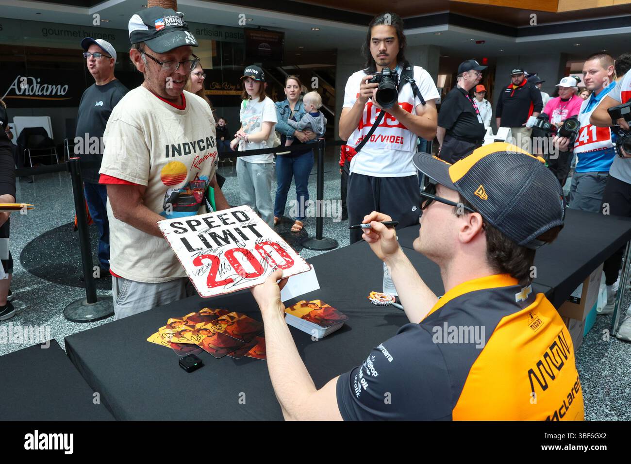 May 30th, 2025: Arrow McLaren driver Pato O'Ward (5) signs autographs ...