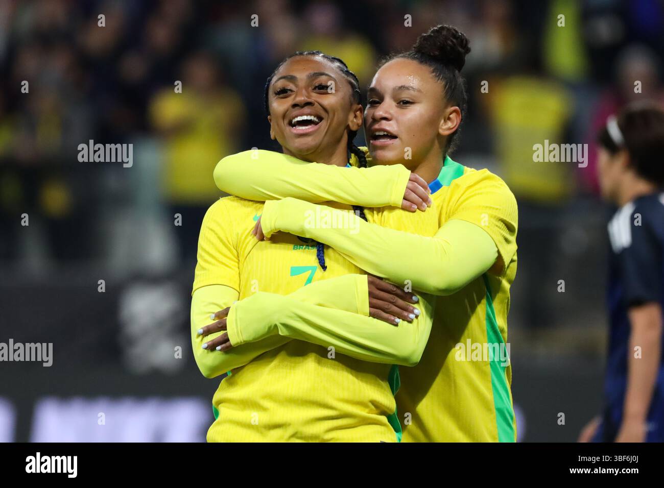 Kerolin of the Brazil women's national team celebrates her goal during ...