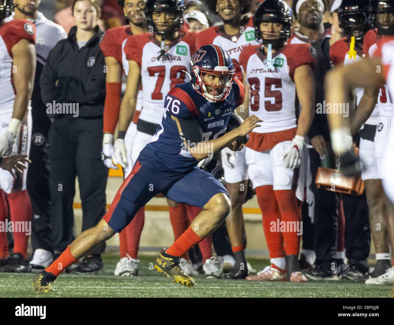 Ottawa, Canada. 30 May 2025. Kaseem FERDINAND (76) of the Montreal ...