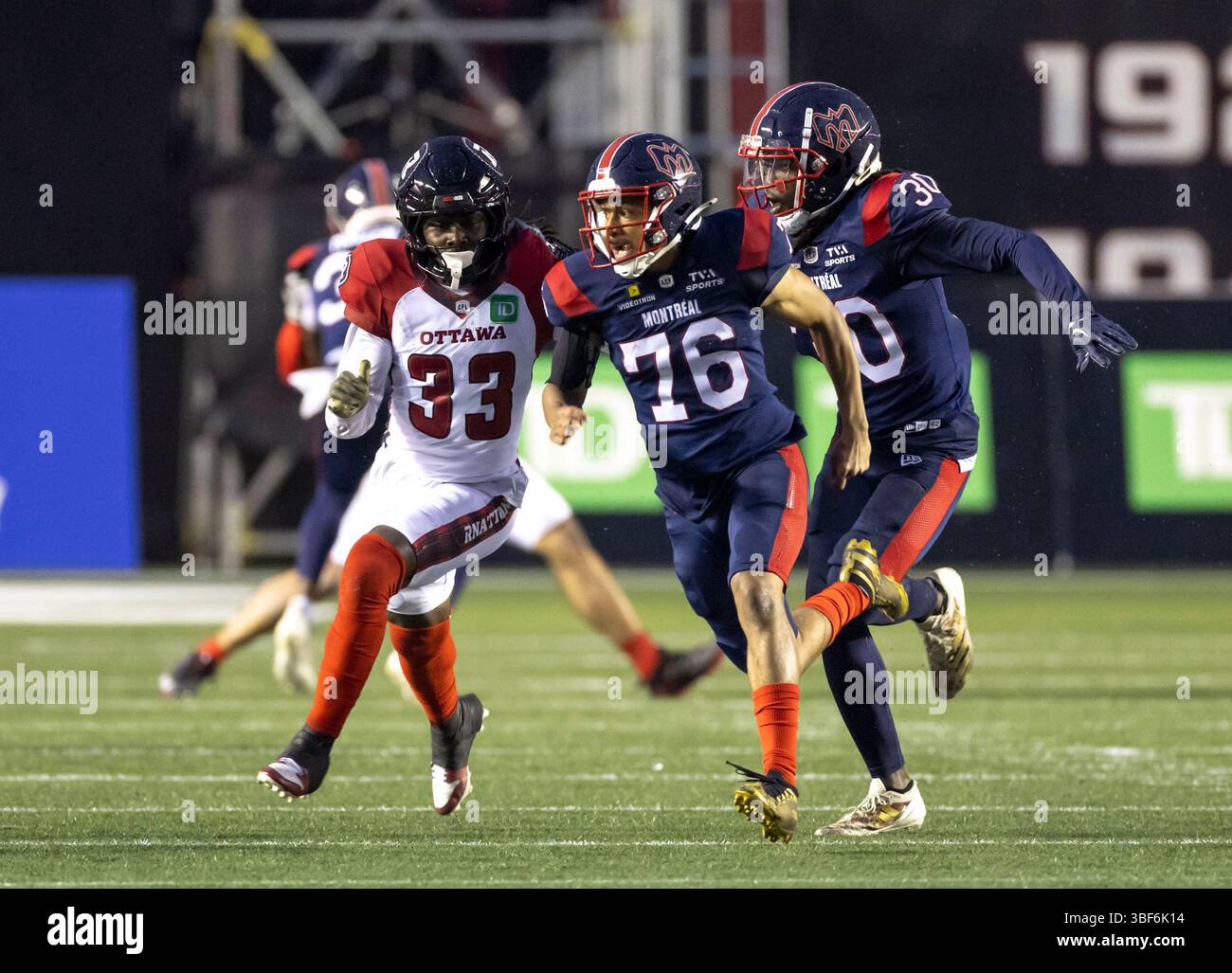 Ottawa, Canada. 30 May 2025. Kaseem FERDINAND (76) of the Montreal ...