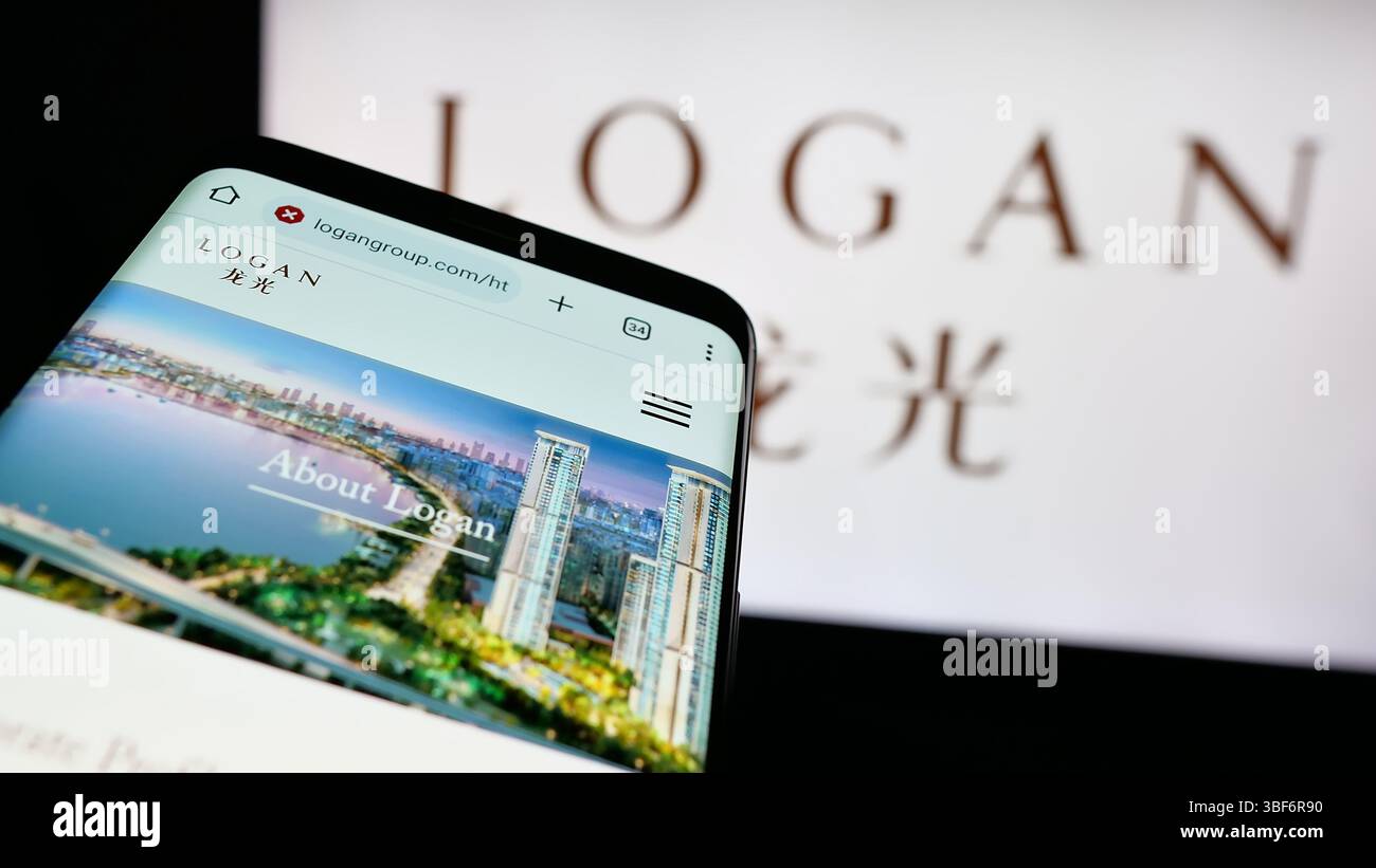 In this photo illustration, a mobile phone with the logo of Chinese ...