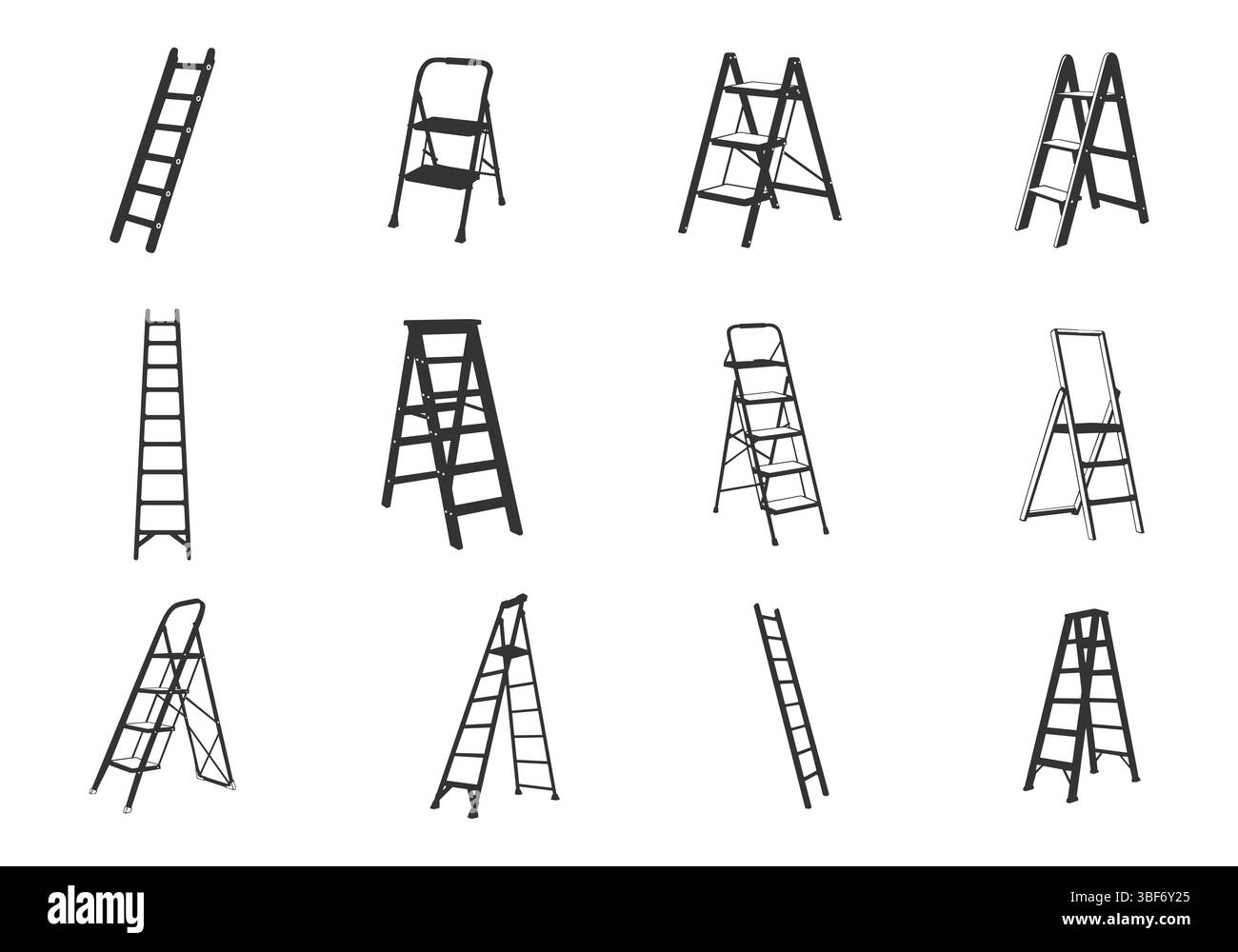 Ladder svg, Ladder silhouette, Ladder logo, Step ladder svg, Ladder ...