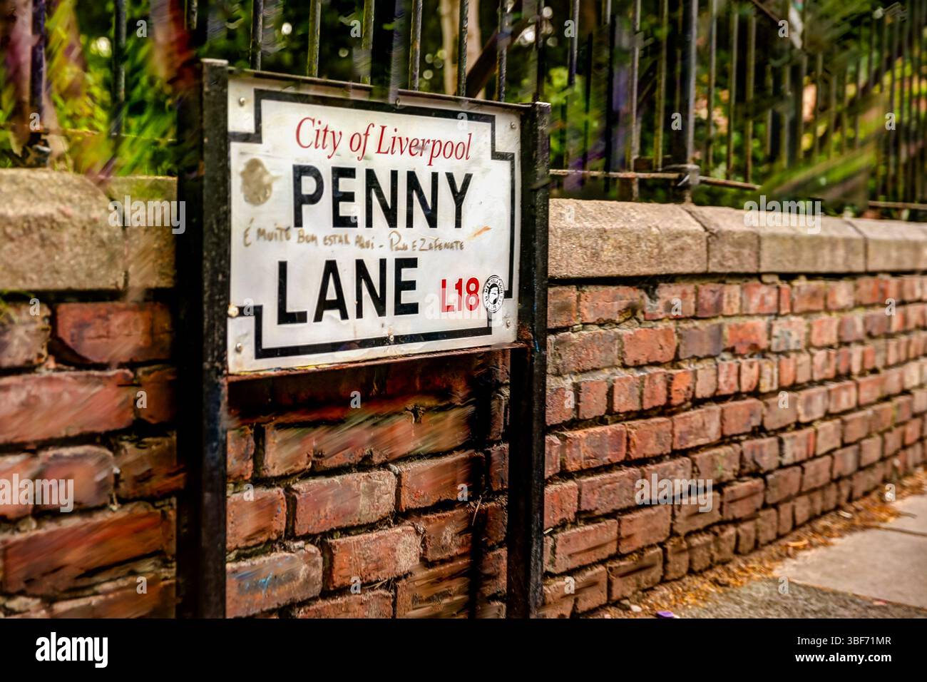 Liverpool, UK - July 20, 2019: Views of street signs and the street of ...