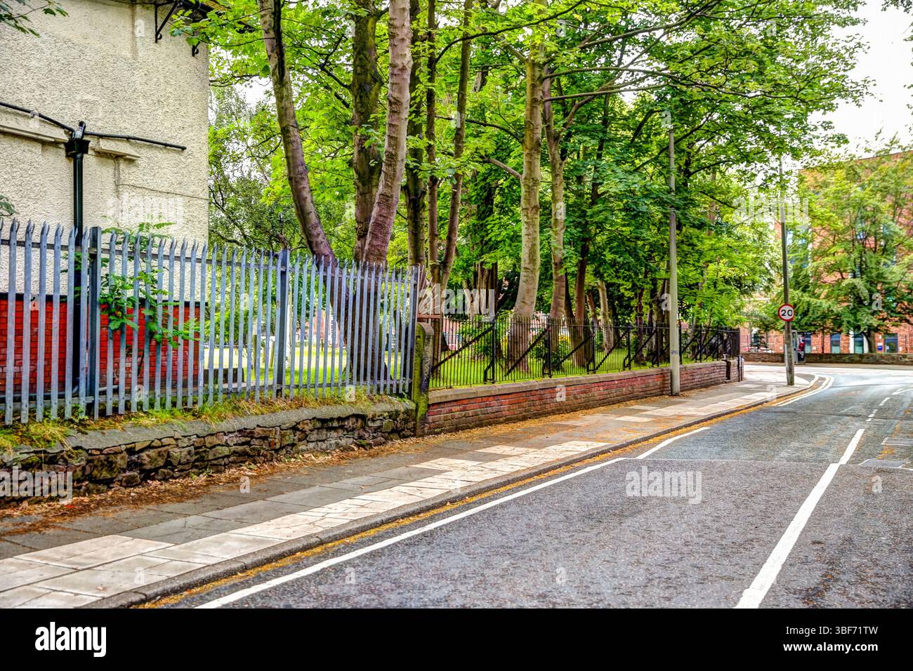 Liverpool, UK - July 20, 2019: Views of street signs and the street of ...