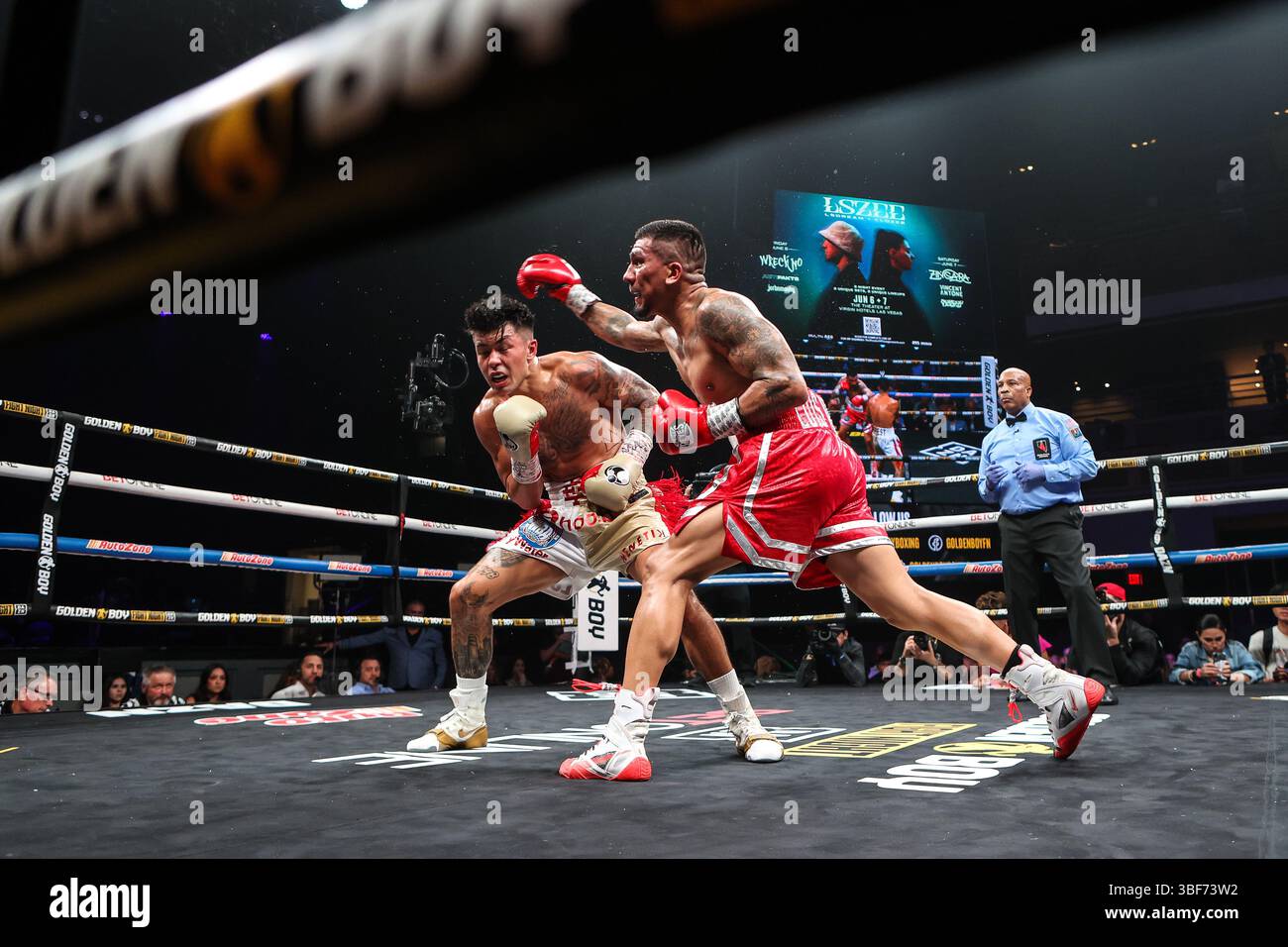 May 30, 2025: (R-L) Middleweight Luis Arias punches Eric Priest during ...