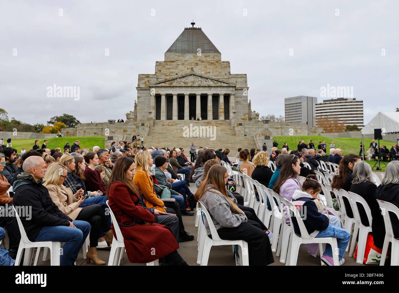 People gather during the Victorian Aboriginal Remembrance Service to ...