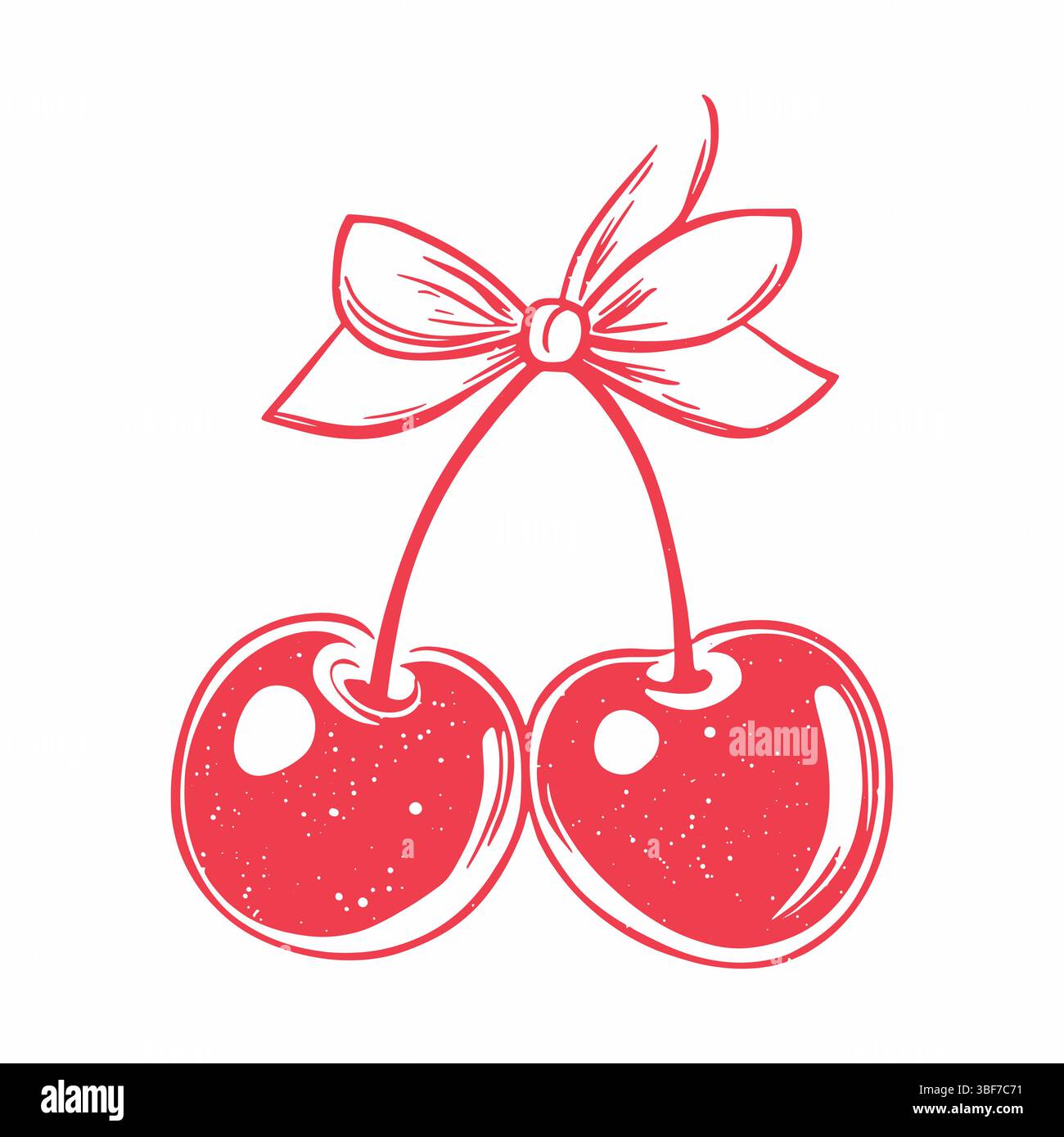 Red cherry outline Stock Vector Images - Alamy