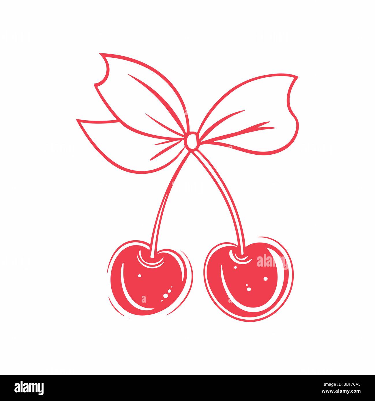 Red cherry outline Stock Vector Images - Alamy