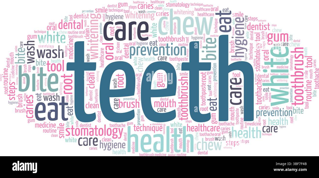 Teeth word cloud conceptual design isolated on white background Stock ...