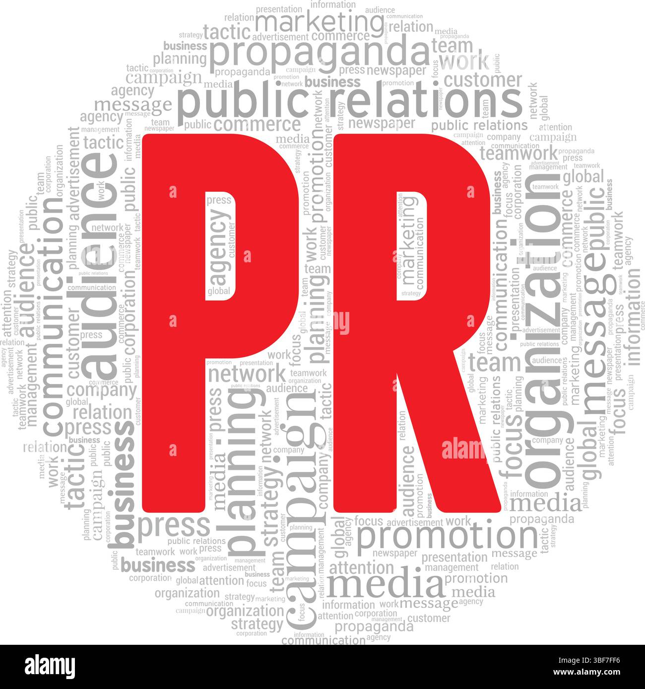 Public relations - PR word cloud isolated on a white background Stock ...
