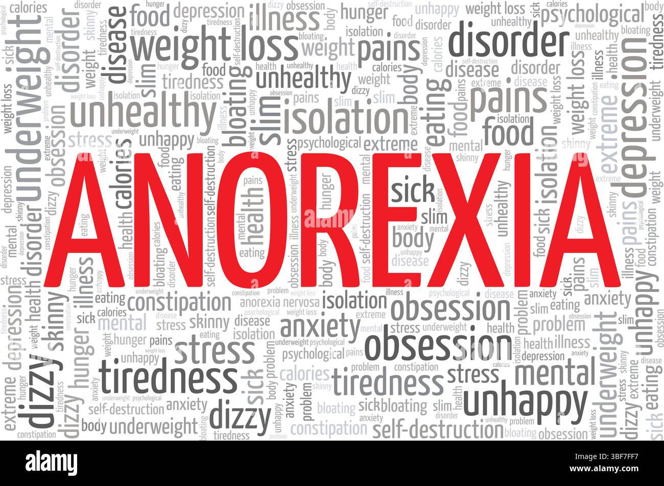 Anorexia vector illustration word cloud isolated on a white background ...