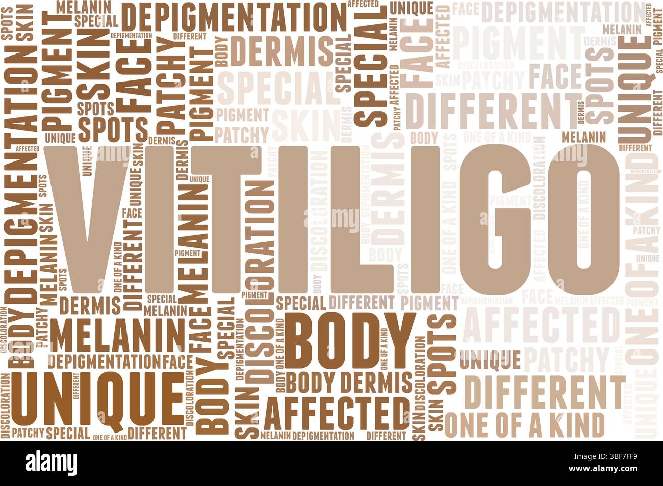 Vitiligo word cloud conceptual design isolated on white background ...