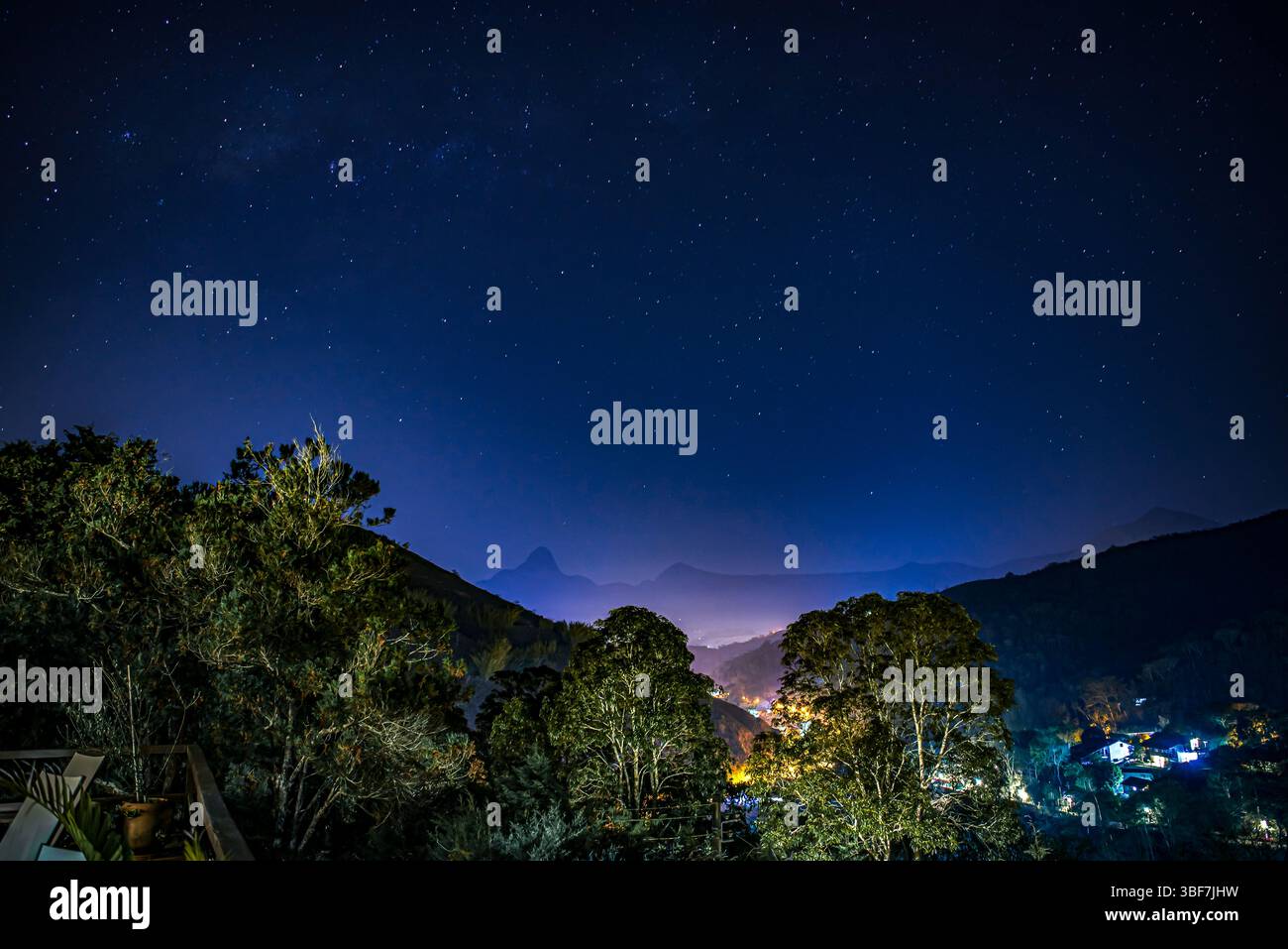 Itaipava Landscape under a Starry Night Sky - Brazil Stock Photo - Alamy