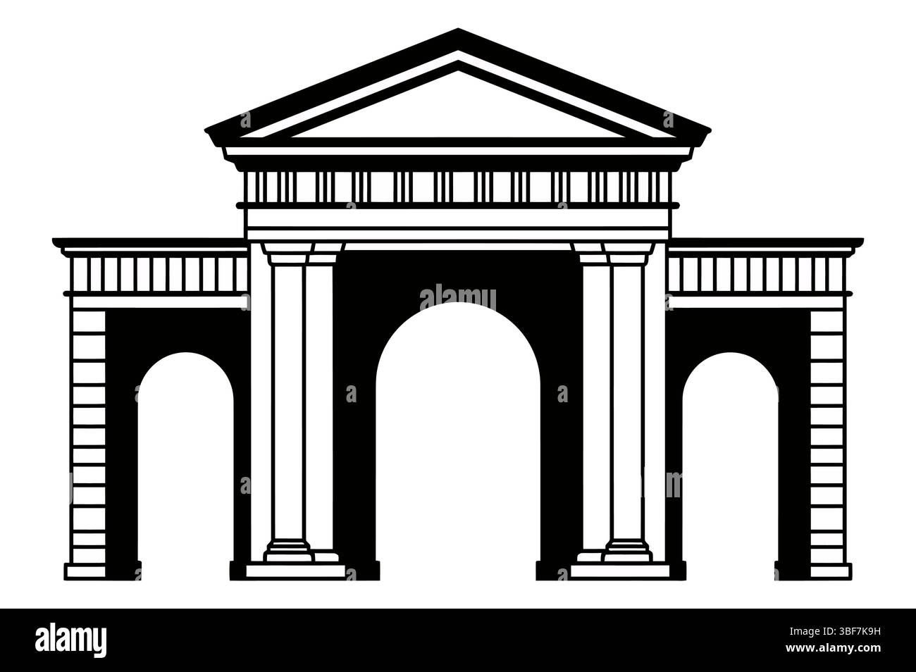 Vector Illustration Of Triumphal Arch Architecture Monument Landmark Historic Building Structure