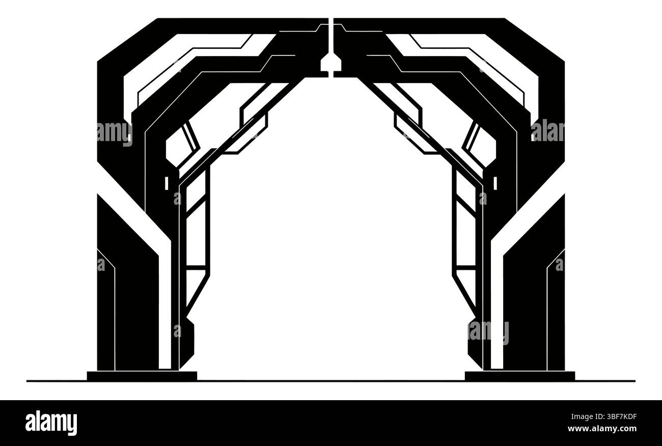 Futuristic portal gate vector design illustration graphic sci fi ...