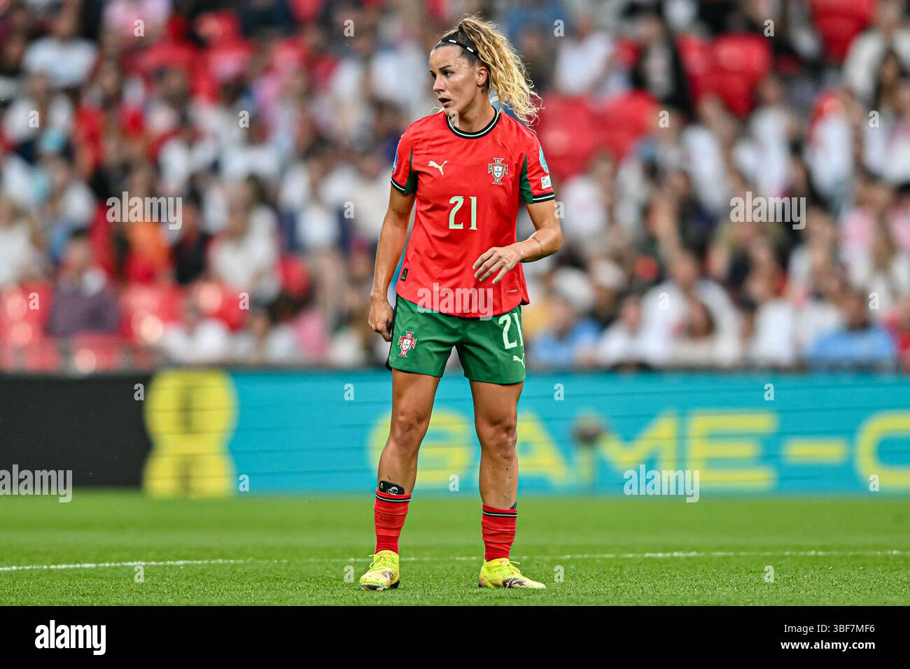 Ana Capeta (21 Portugal) looks on during the UEFA Women's Nations ...