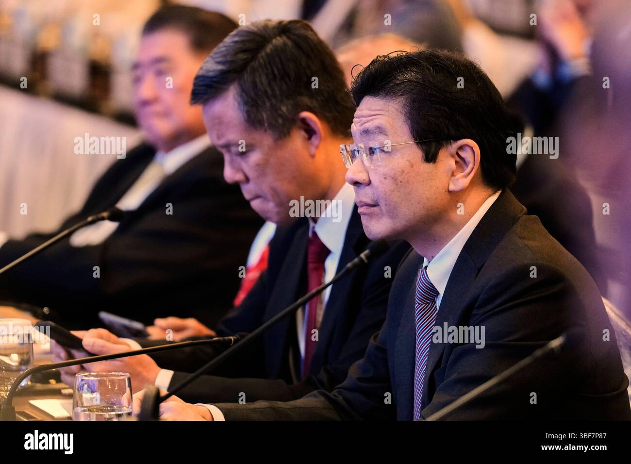 Singapore Prime Minister Lawrence Wong, attends the 22nd Shangri-La Dialogue summit in Singapore ...