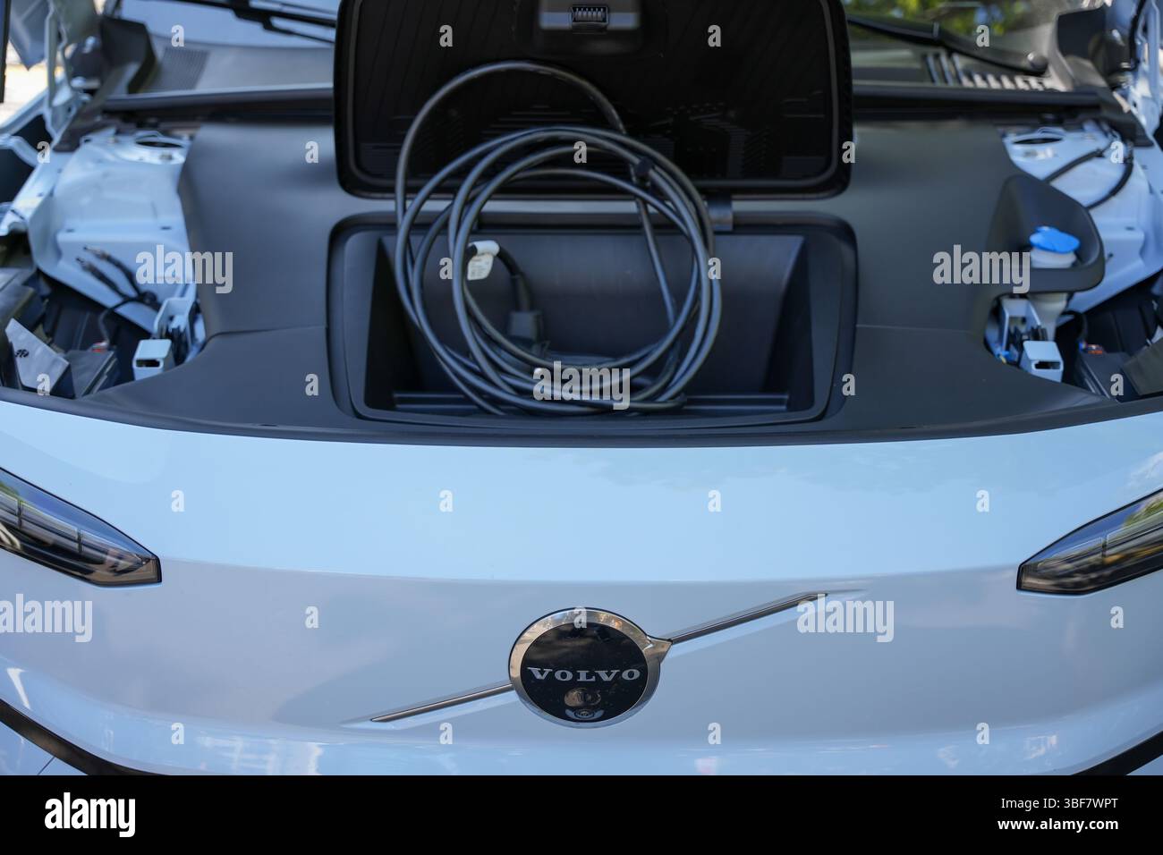 Germany Berlin May 11, 2025. The open front storage compartment of a ...