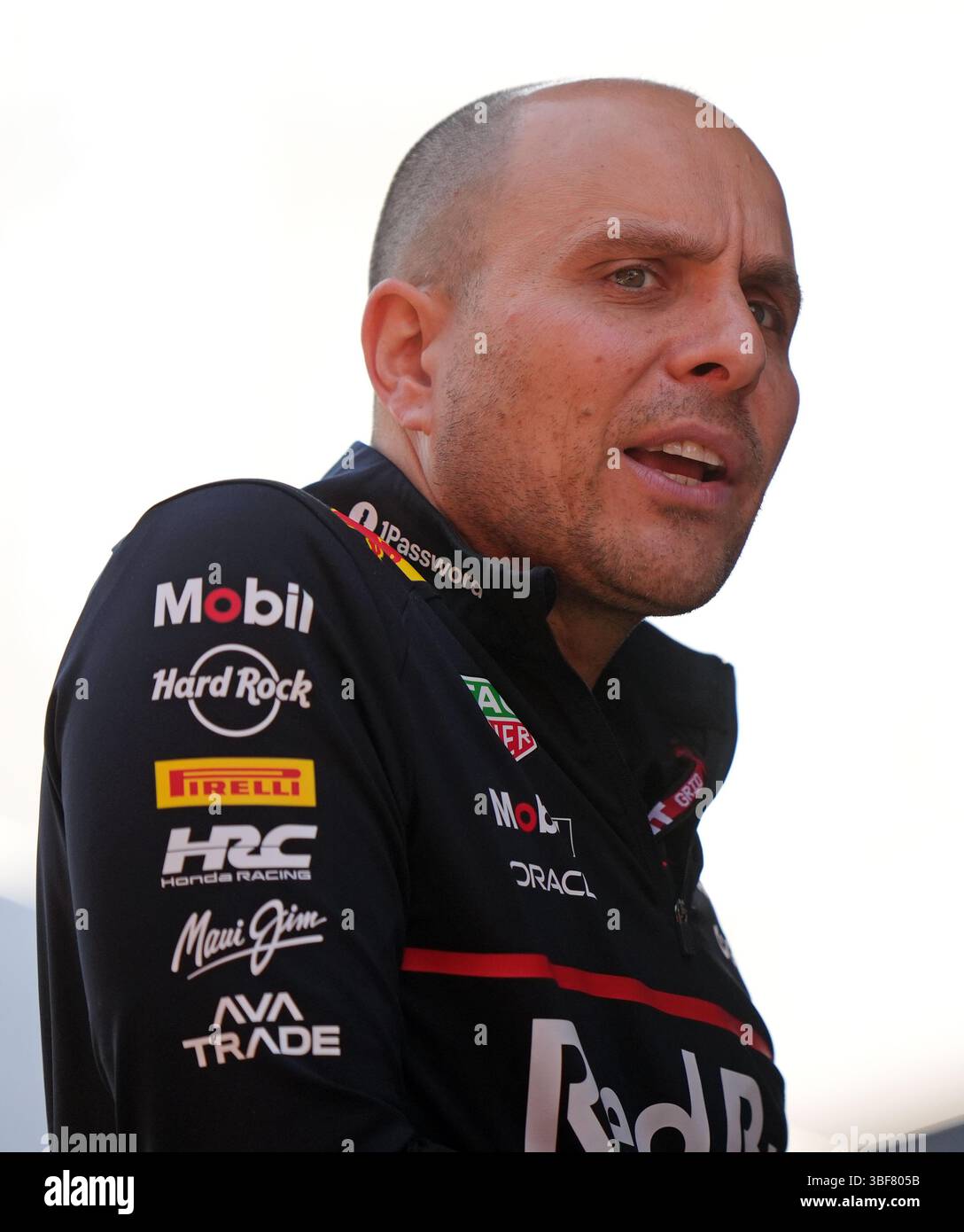 Red Bull engineer Gianpiero Lambiase at the Circuit de Barcelona ...