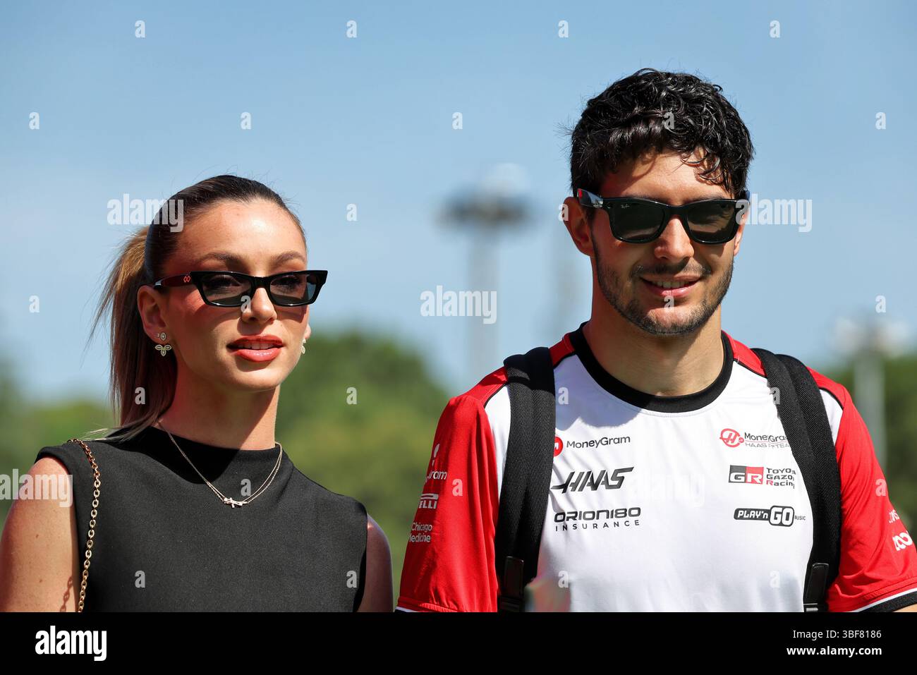 Barcelona, Spain. 31st May, 2025. Esteban Ocon (FRA) Haas F1 Team with his girlfriend Flavy ...