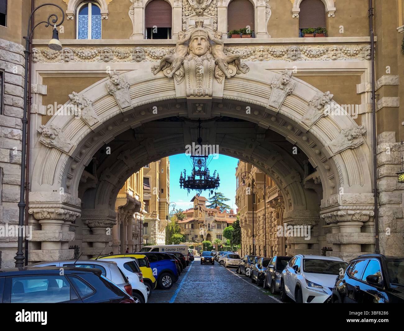 The unique architecture of the Quartiere Coppedè in Rome, Italy Stock ...