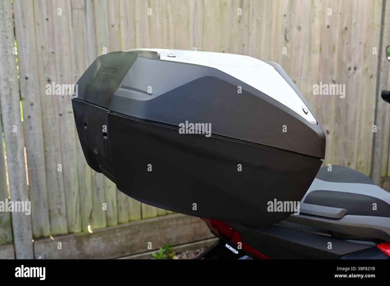 Motorcycle Hard Luggage Top Box Stock Photo - Alamy