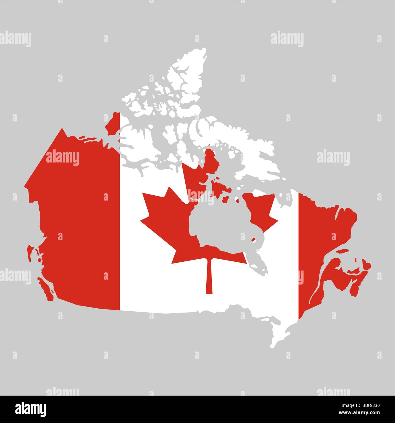 Canada map symbol shape, travel web flat concept icon vector ...