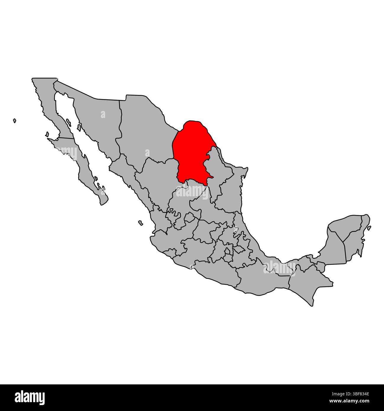 Coahuila of Mexico map shape, travel web concept icon vector ...