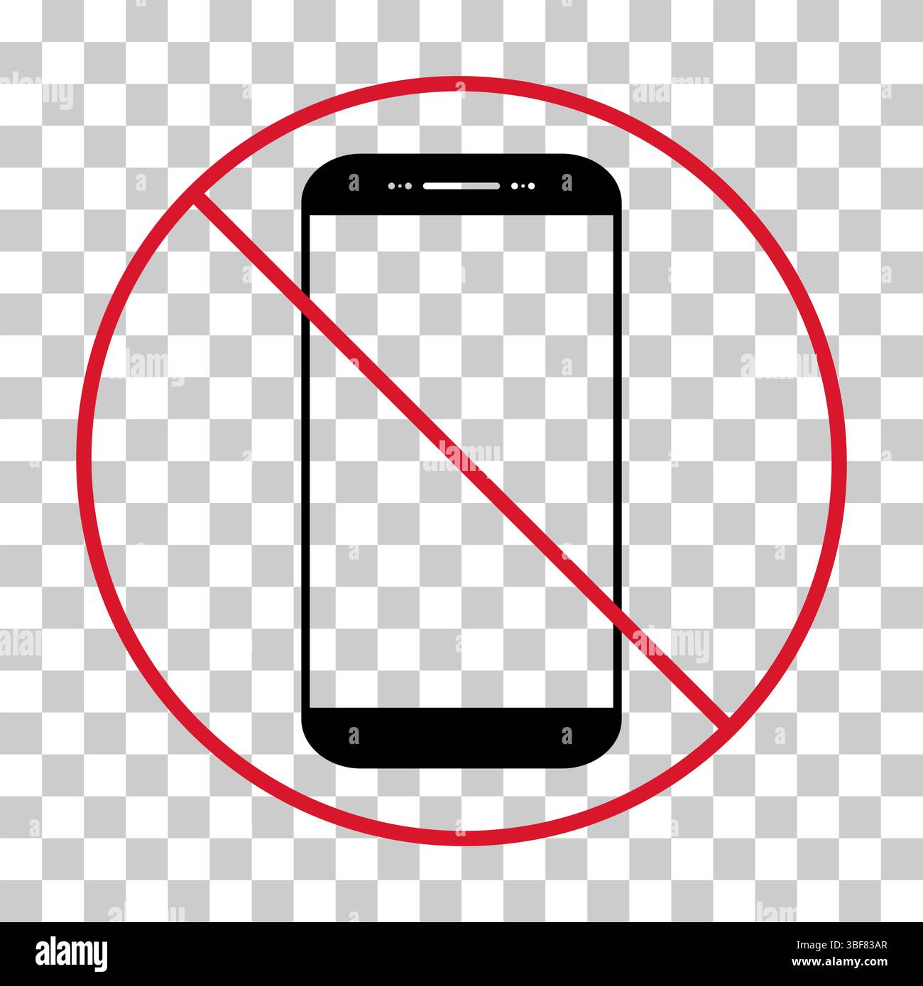 Mobile forbidden icon, no use phone sign, ban smartphone label vector ...