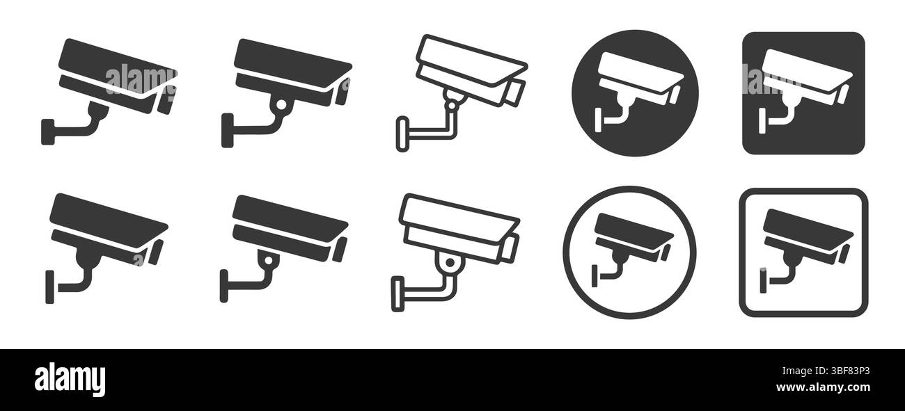 Warning security cameras in use sign Black and White Stock Photos ...