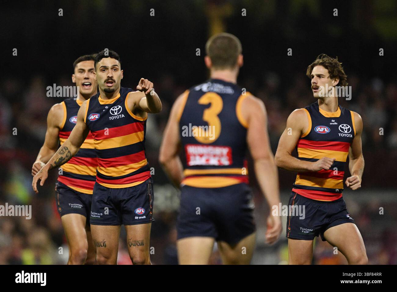 Sydney, Australia. 31st May, 2025. Izak Rankine of the Crows celebrates ...
