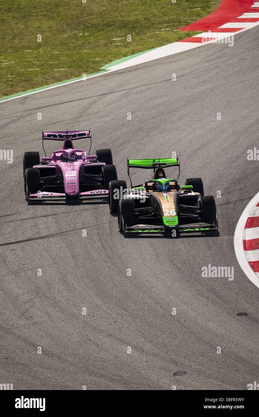 26 HEDLEY James(gbr), AIX Racing, Dallara F3 2025, 28 BENAVIDES Brad ...